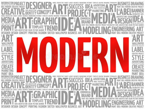 MODERN word cloud stock illustration. Illustration of artwork - 206141739