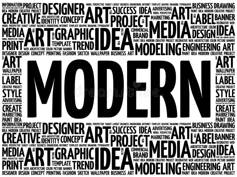 MODERN word cloud stock illustration. Illustration of decorative ...