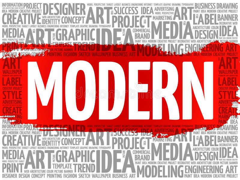 MODERN word cloud stock illustration. Illustration of package - 206208495