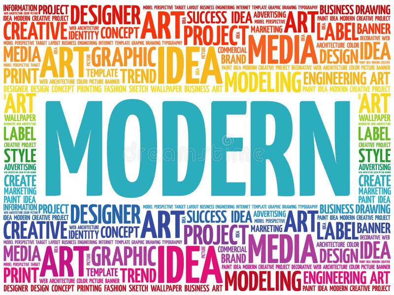 MODERN word cloud stock illustration. Illustration of decorative ...