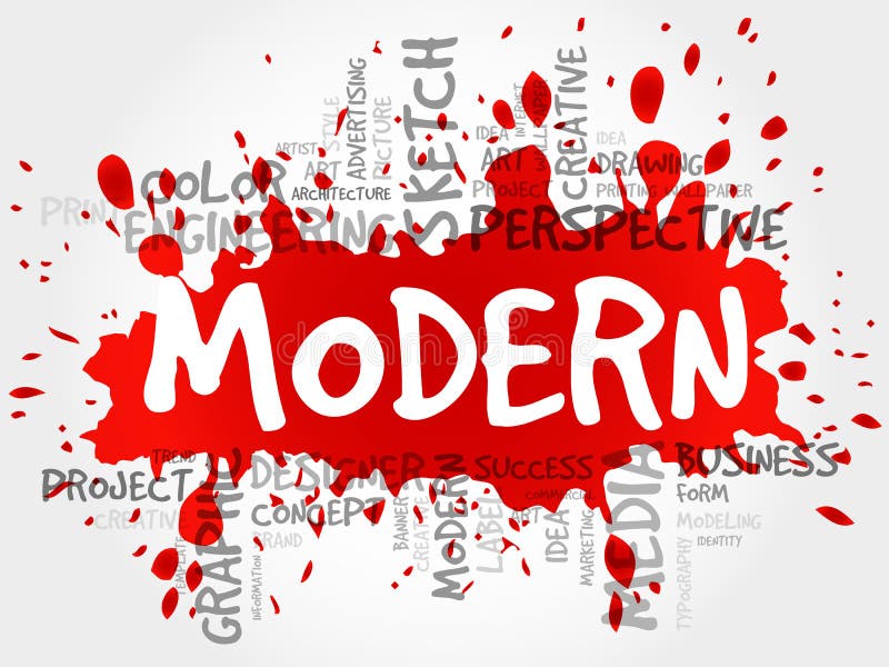 MODERN word cloud stock illustration. Illustration of package - 206208495