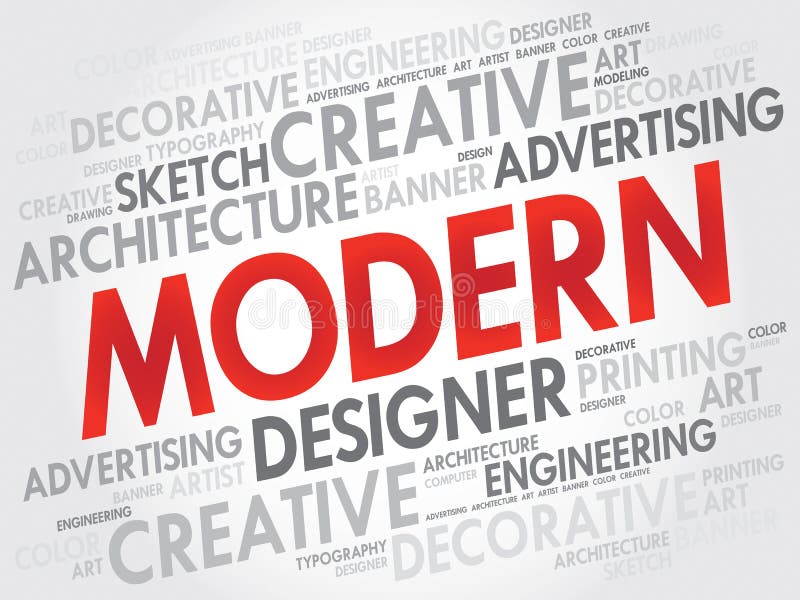 MODERN word cloud stock illustration. Illustration of hand - 205282336