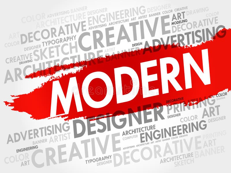 MODERN word cloud stock illustration. Illustration of decorative ...