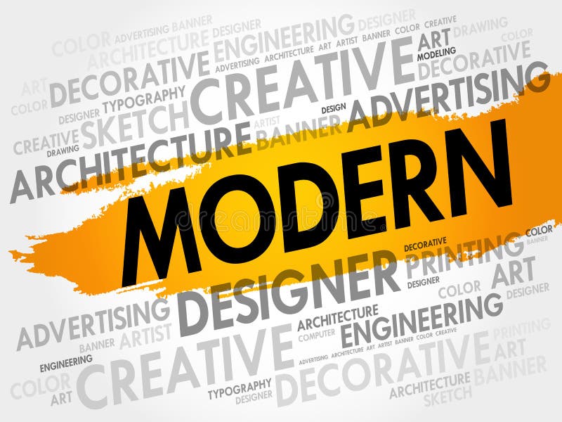 MODERN word cloud stock illustration. Illustration of decorative ...