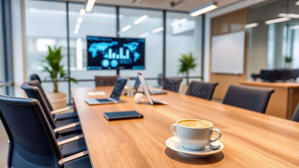 Modern Work Environment with Technological Equipment and a Cup of ...