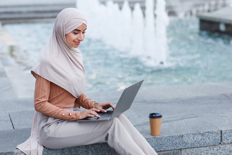 Modern Worker or Student Study and Work in City, Workplace Outside ...