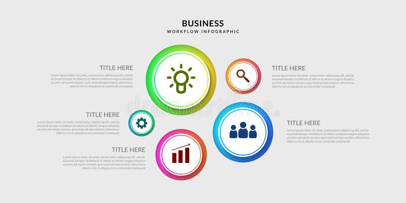 Modern Workflow Infographic Template, Business Process Graphic with ...