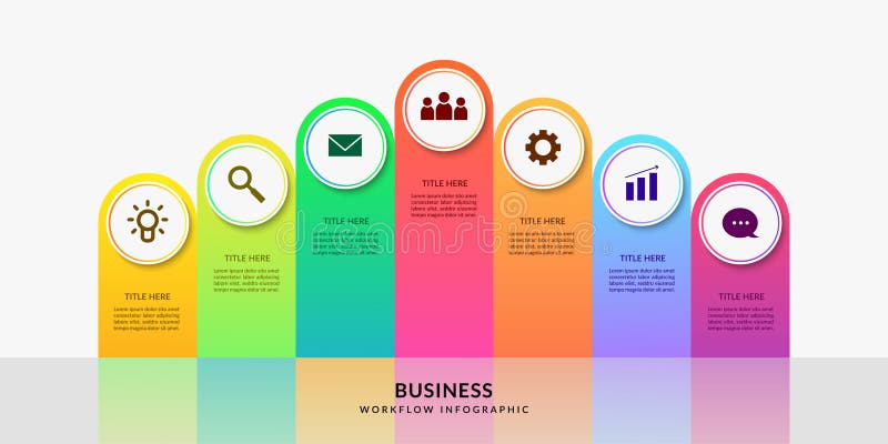 Modern Workflow Infographic Template, Business Process Graphic with ...