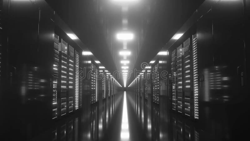 Modern Working Server Room with Rack Servers. Data Center with Endless ... Modern Working Server Room with Rack Servers. Data Center with Endless ...