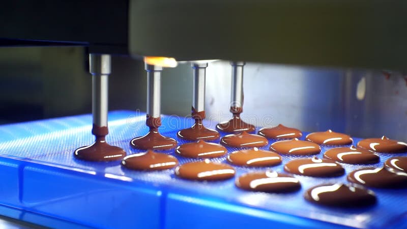Modern Working Food Equipment. Production of Chocolates.technological ...
