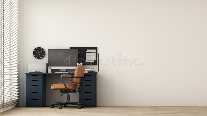 Modern Workplace with Comfortable Modern Working Table and Computer ...