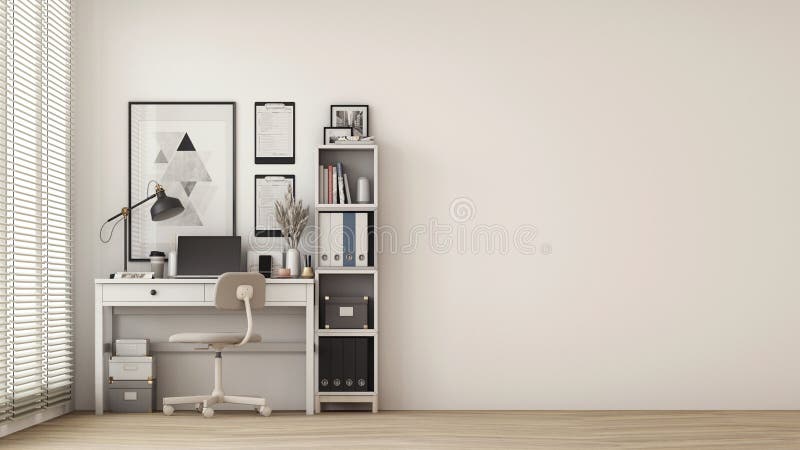 Modern Workplace with Comfortable Modern Working Table and Computer ...