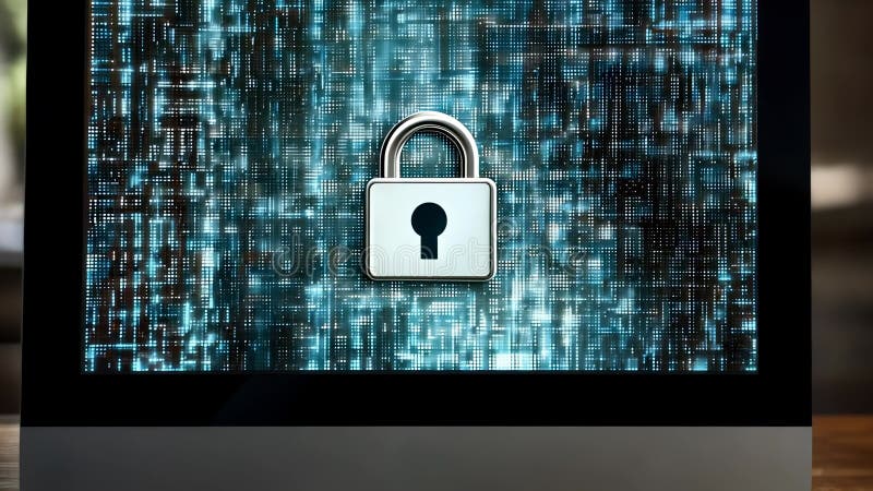 Digital Office Workspace Displaying Cybersecurity Interface ...