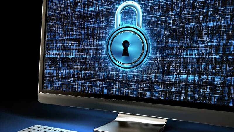 Digital Office Workspace Displaying Cybersecurity Interface ...