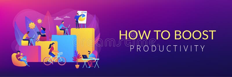 Modern Workplace Concept Banner Header Stock Vector - Illustration of ...