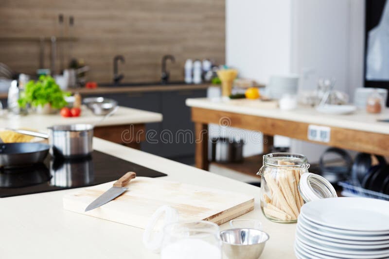 Workplace of cooking show stock photo. Image of hotel - 122547718