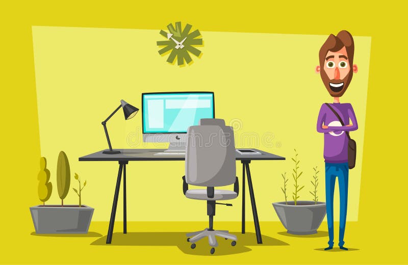 Modern Workplace. Creative Character. Office Work Stock Vector ...