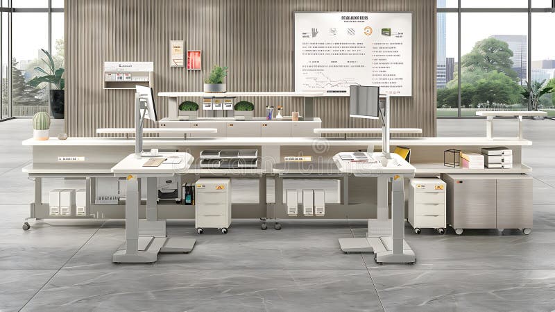 Modern Workplace Design with Adjustable Desks and Innovative Office ...