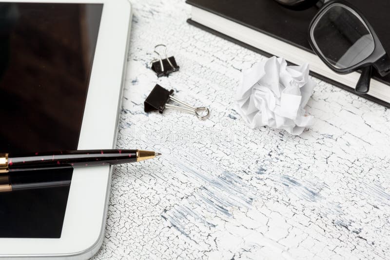 Modern Workplace with Digital Tablet Computer. Creative Photo. Stock ...