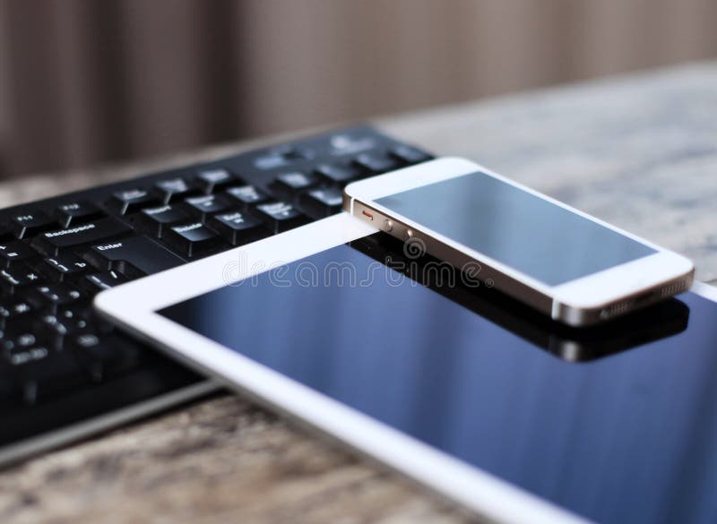 Modern workplace stock image. Image of media, electrical - 49981435