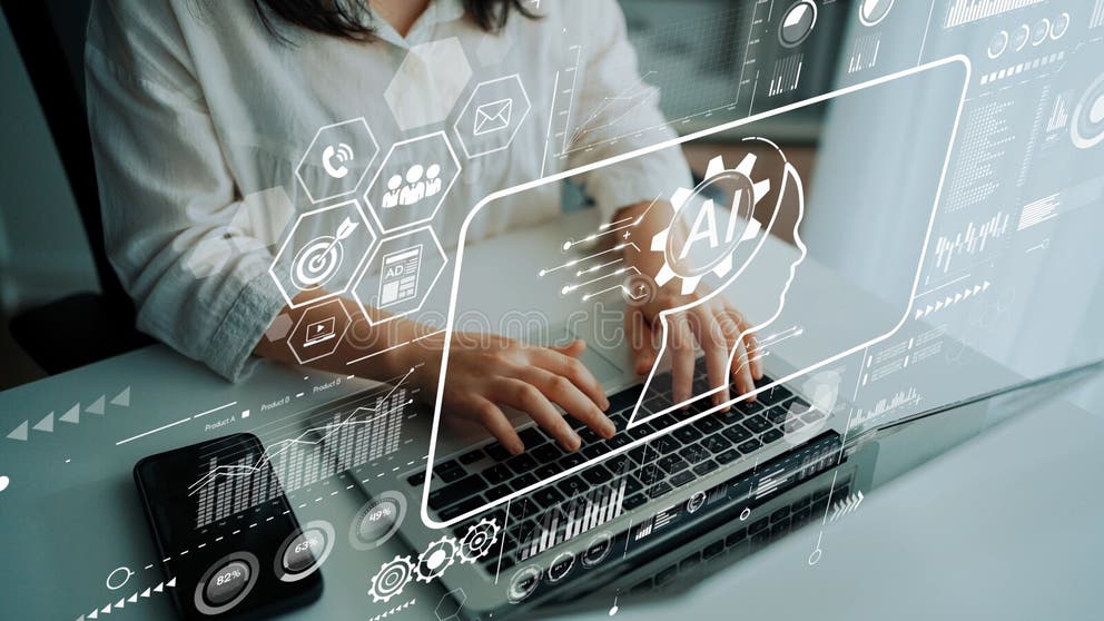 Modern Workplace Featuring Technology Integration with Artificial ...