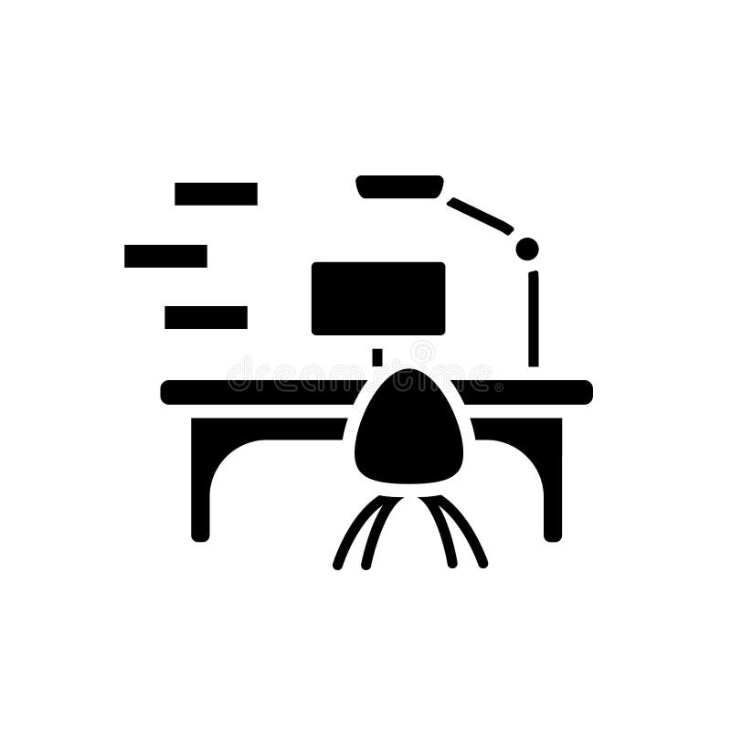 Workplace Glyph Icon. Monochrome Style Design Simple Element. Black ... Workplace Glyph Icon. Monochrome Style Design Simple Element. Black ...
