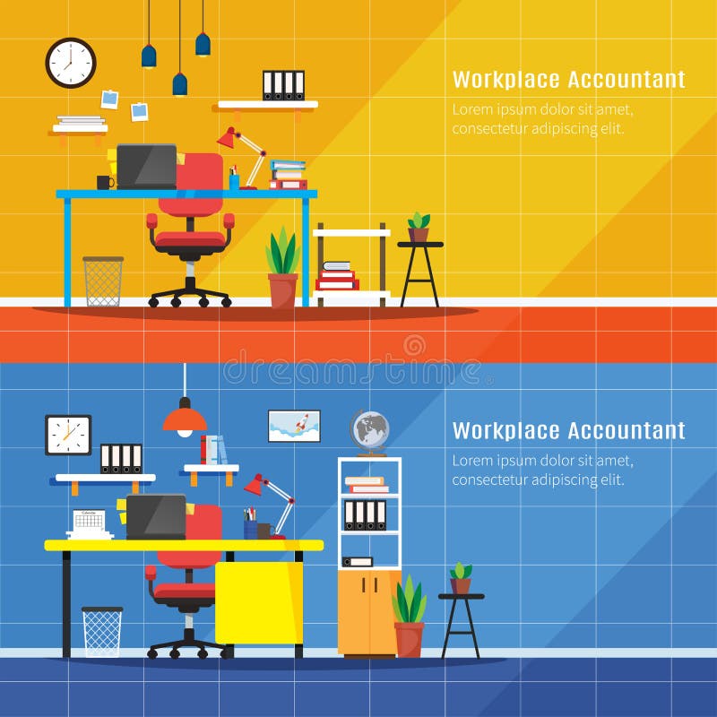 Modern Workplace stock vector. Illustration of device - 169720639