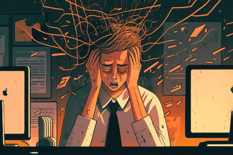 The Modern Workplace: Navigating Anxiety. Generative AI Stock ...