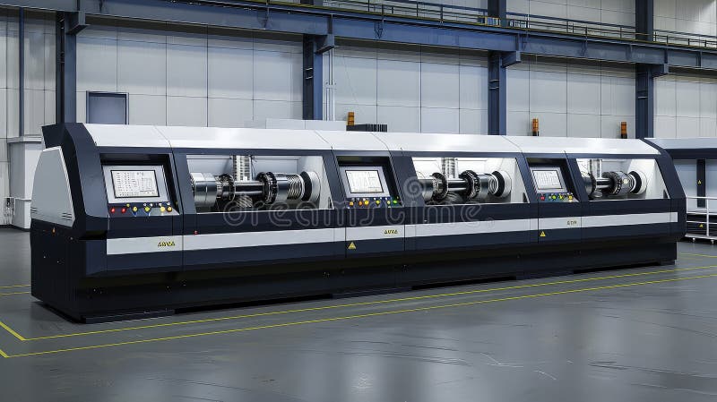 Modern Workshop with CNC Machines. Stock Image - Image of heavy ...