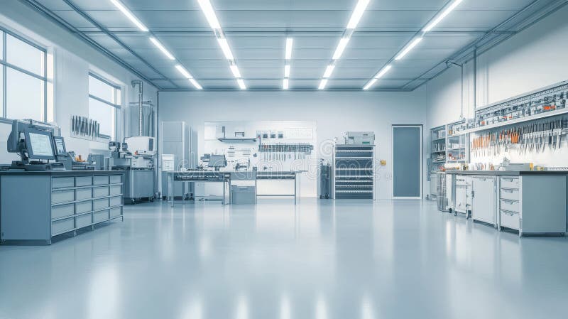 A Modern Workshop Featuring Tools and Equipment for Industrial or ...