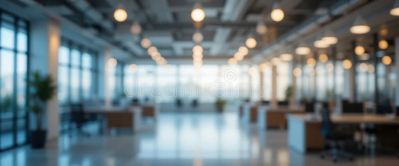 Modern Workspace with Blurred Background and Ambient Lighting Effect ...
