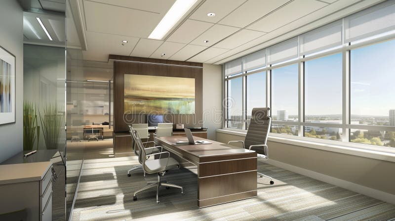 Modern Workspace Design. a Contemporary Office Space with a Blend of ...