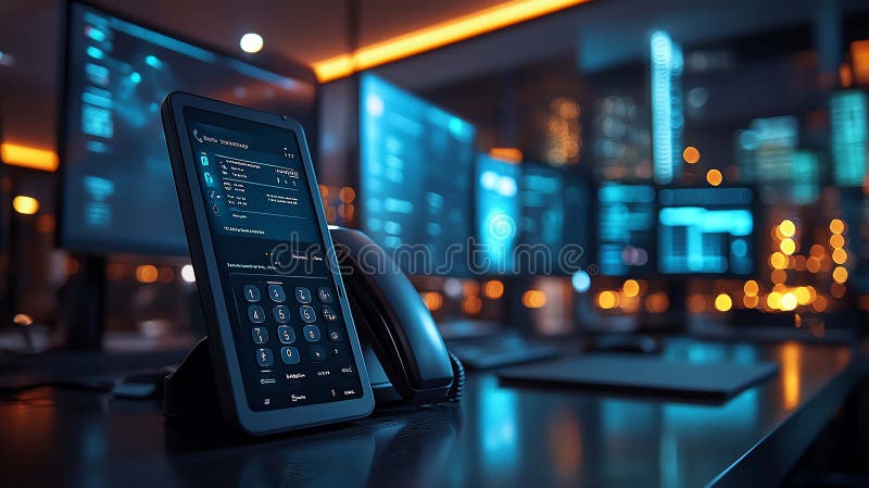 Modern Workspace with Digital Devices and High-tech Screen Displays ...