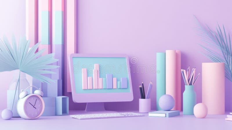 Workspace with Pastel Colors and Minimal Design Inspires Creativity and ...