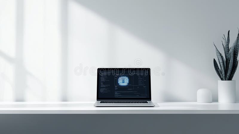 Modern Workspace Featuring AI-Driven Software, Generative Ai Stock ...