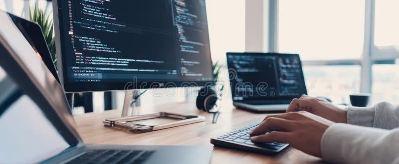 The Modern Workspace Featuring Coding on Multiple Computers and a ...