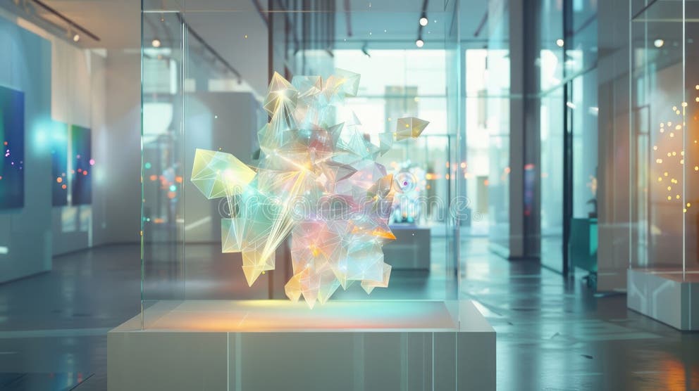 Modern Workspace Featuring an Interactive Data Sculpture with ...
