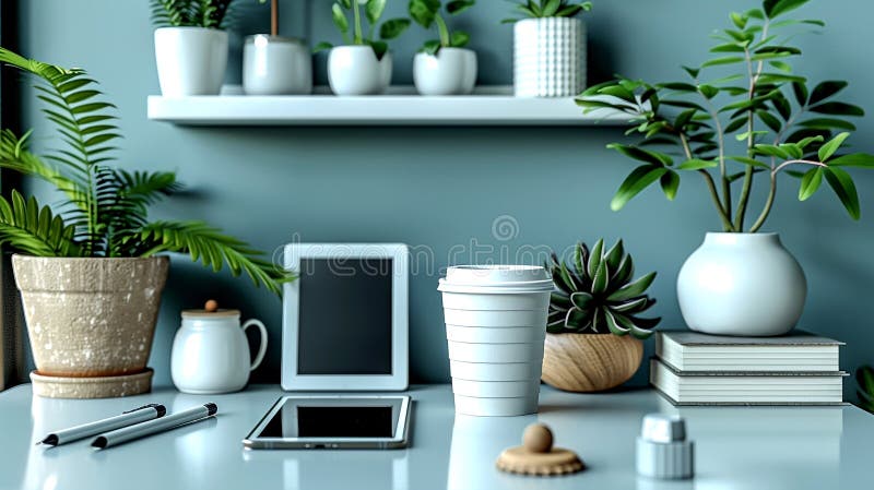 Modern Workspace Filled with Greenery and Creative Touches for ...