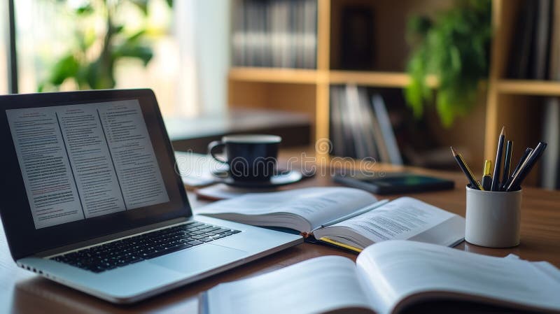 Modern Workspace with Financial Planning Documents and Laptop on Desk ...