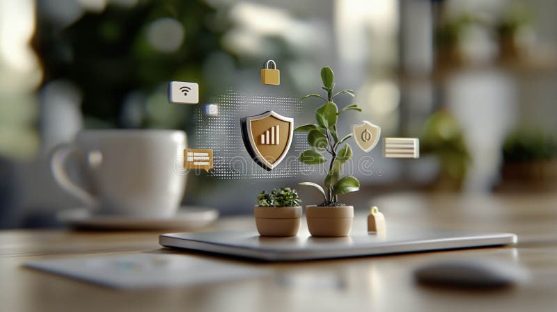 Modern Workspace Combines Nature with Digital Security Generative AI ...