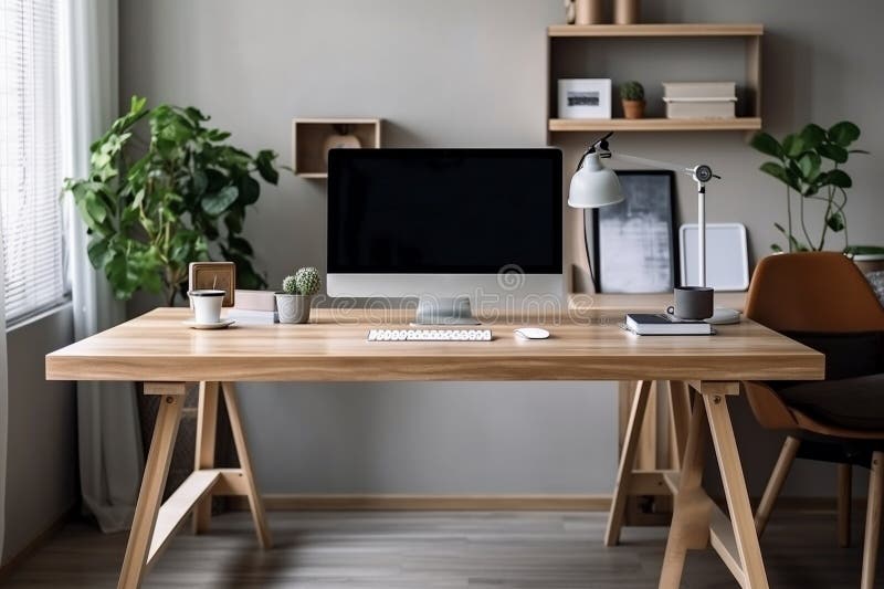 Modern Workspace with Minimalist Aesthetics, Representing a Peaceful ...
