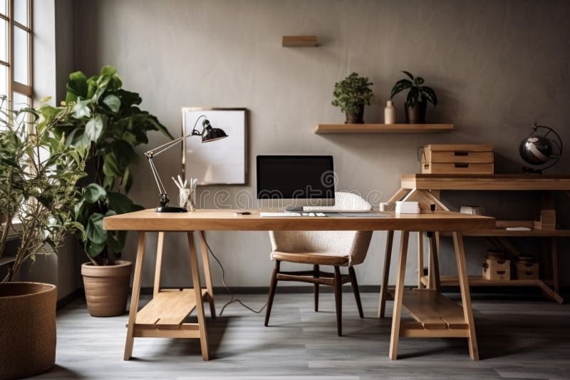 Modern Workspace with Minimalist Aesthetics, Representing a Peaceful ...