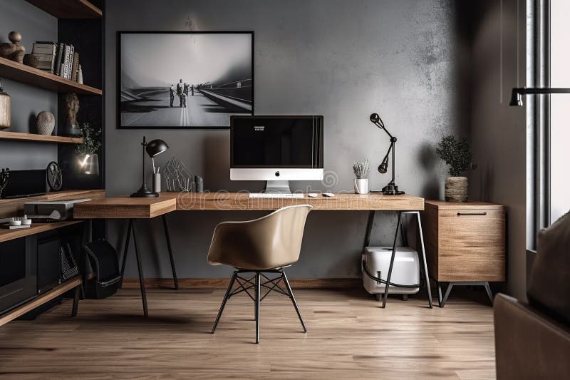 Modern Workspace with Minimalist Aesthetics, Representing a Peaceful ...