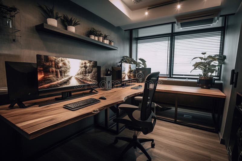 Modern Workspace with Minimalist Aesthetics, Representing a Peaceful ...