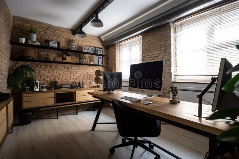 Modern Workspace with Minimalist Aesthetics, Representing a Peaceful ...