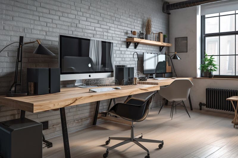 Modern Workspace with Minimalist Aesthetics, Representing a Peaceful ...