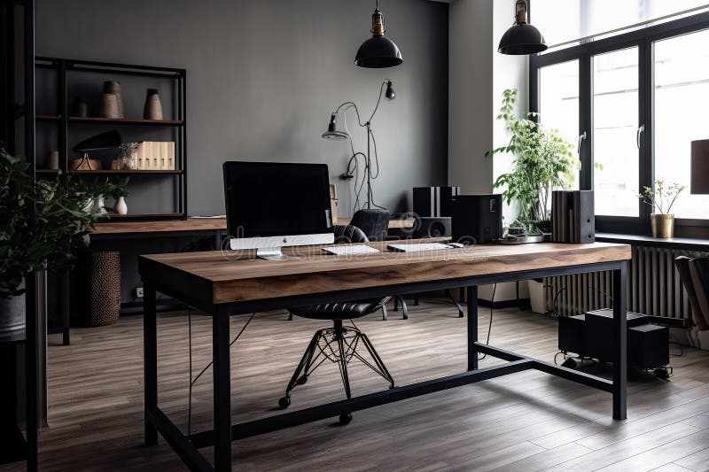 Modern Workspace with Minimalist Aesthetics, Representing a Peaceful ...