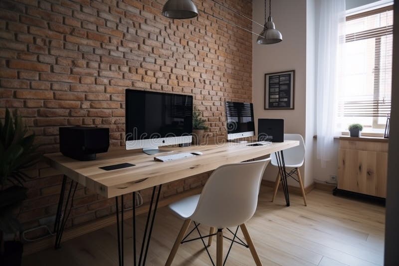 Modern Workspace with Minimalist Aesthetics, Representing a Peaceful ...