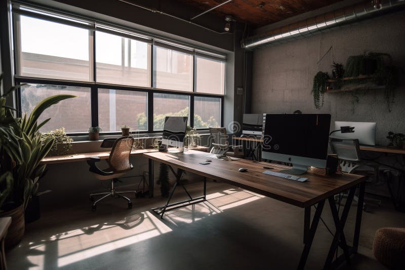 Modern Workspace with Minimalist Aesthetics, Representing a Peaceful ...