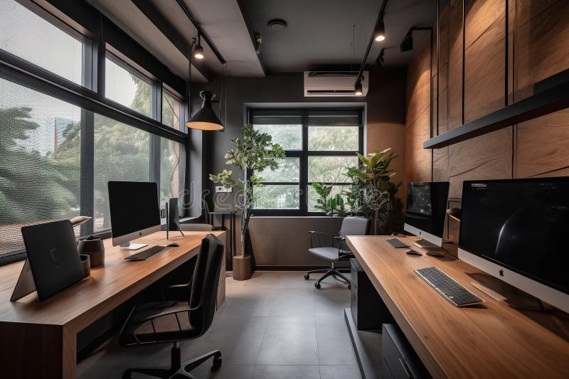 Modern Workspace with Minimalist Aesthetics, Representing a Peaceful ...